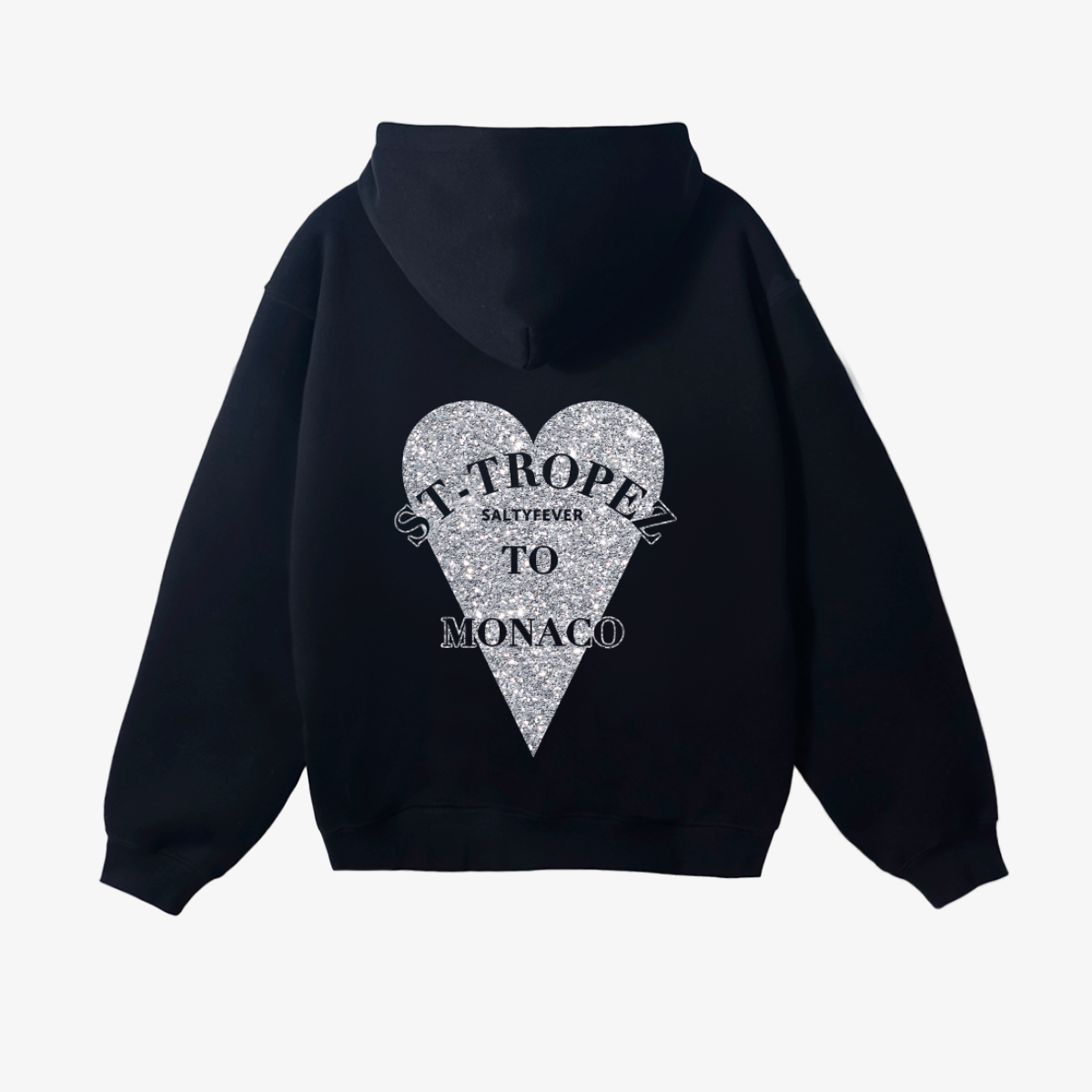 HOODIE BLACK GLITTER ARGENTÉ – Salty Fever